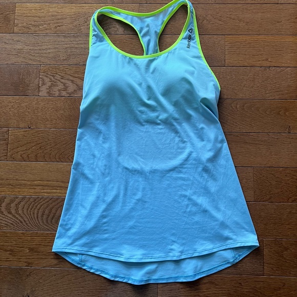 Reebok | Tops | Reebok Open Back Active Tank Toppale Bluehighlight ...
